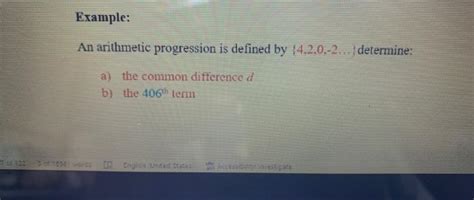 Solved Example An Arithmetic Progression Is Defined By Chegg