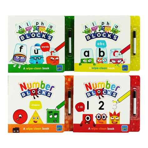 Numberblocks And Alphablocks My First Numbers And Letters Set Of 4 Wipe Clean Books Pens