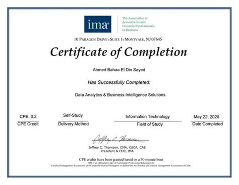 Ima Data Analytics And Visualization Fundamentals Certificate Ppt