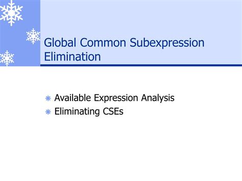 Ppt Global Common Subexpression Elimination Powerpoint Presentation Free Download Id3880584