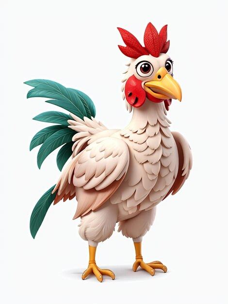 Premium Ai Image Bangkok Chicken Animation On White Background