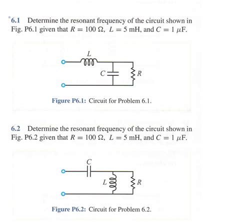 solved determine the resonant frequency of the circuit shown