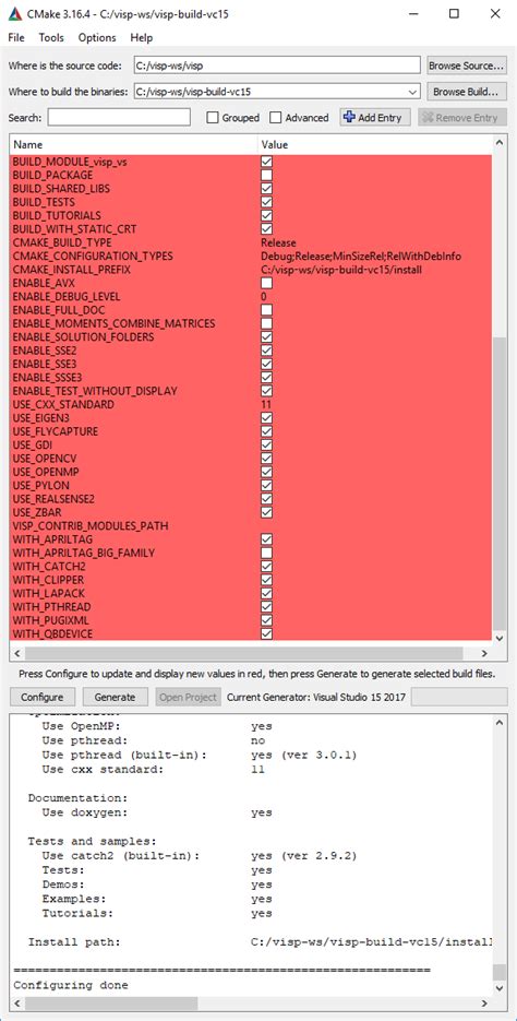 Visual Servoing Platform Tutorial Installation From Source For