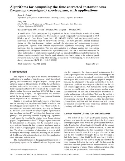 Pdf Algorithms For Computing The Time Corrected Instantaneous