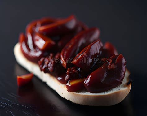 Tasty Red Jam Spread On Black Background Closeup Stock Illustration