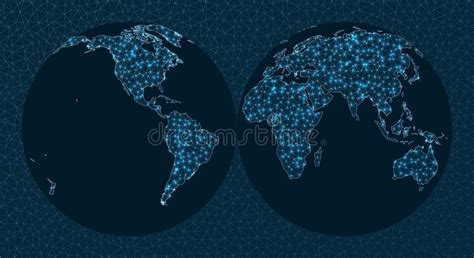 World Map Connection Interrupted Mollweide Stock Vector Illustration Of Future Internet