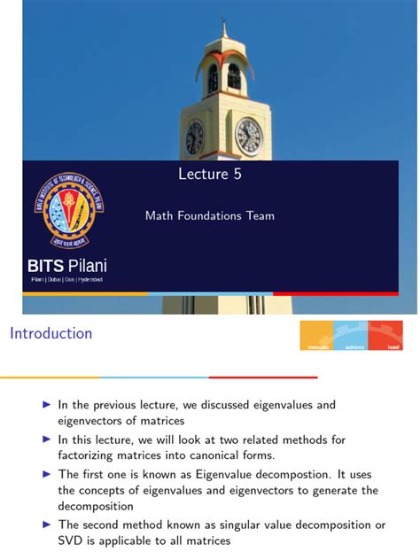 Mfds Lecture Bits Wilp Pdf Matrix Mathematics Eigenvalues And
