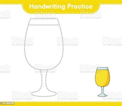 필기 연습 칵테일의 추적 라인 교육 어린이 게임 인쇄 워크시트 벡터 일러스트 레이 션 0명에 대한 스톡 벡터 아트 및 기타