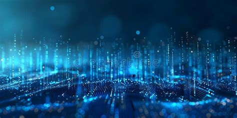 Rapid Flow Of Binary Code In Abstract Blue Digital Data Transfer