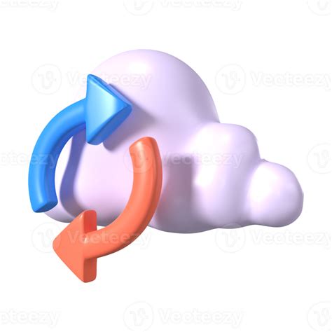 Cloud Synchronization 3d Illustration Icon 38572126 Png