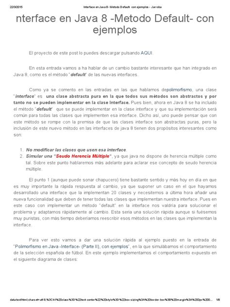 Interface En Java 8 Metodo Default Con Ejemplos Jarroba Pdf