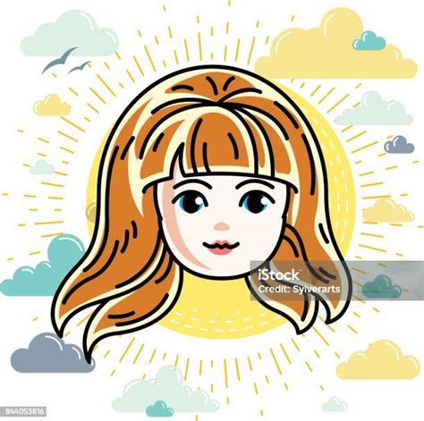 여자 얼굴 인간의 머리입니다 벡터 문자 세련 된 머리와 아름 다운 빨간 머리 십 대 개성 개념에 대한 스톡 벡터 아트 및 기타 이미지 개성 개념 귀여운 등장인물