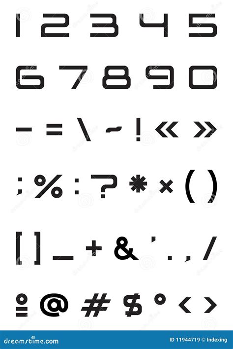 Strict Alphabet Font Number Sign Symbol Stock Vector Illustration Of