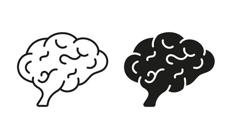 Brainstorm Memory Psychology Symbol Collection On White Background