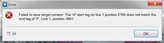 The Cf Start Tag On Line 1 Position Xxx Does Not Match The End Tag Of P Line 1 Position