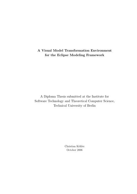 Pdf A Visual Model Transformation Environment For The Eclipse Modeling Framework