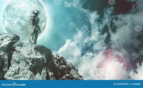 A Futuristic Scifi Depiction Of A Cybernetic Electron Clad In Metal Armor Propelling Itself Off