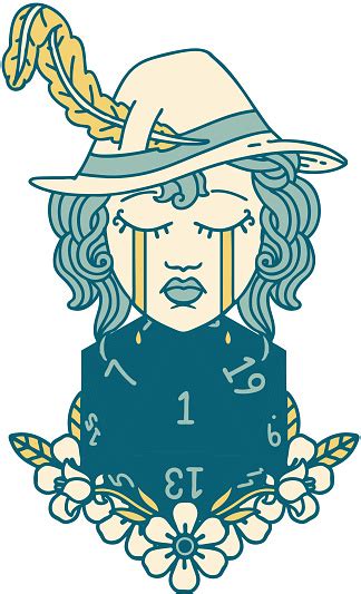 자연 하나의 D20 주사위 롤 일러스트레이션으로 우는 인간 바드 가수에 대한 스톡 벡터 아트 및 기타 이미지 가수 굴리기 깃털 Istock