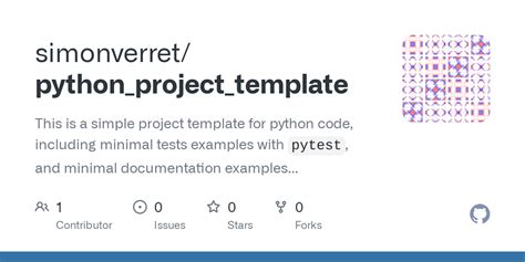 Github Simonverretpythonprojecttemplate This Is A Simple Project Template For Python Code