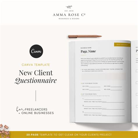 New Client Questionnaire Template Client Onbaording Questionnaire Template New Client Form