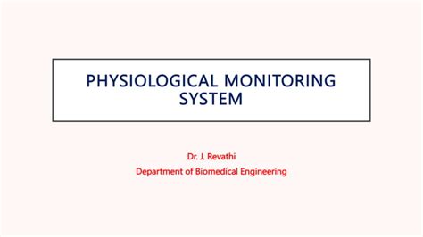 Patient Monitoring System To Monitor Physiological Parameters Pptx