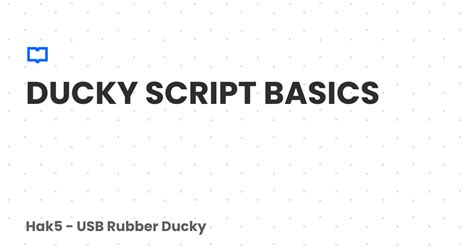 Ducky Script Basics Hak5 Usb Rubber Ducky