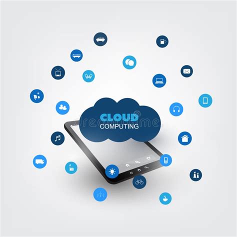 Cloud Computing Design Concept With Icons Digital Network Connections Technology Background