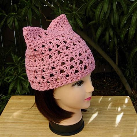 Light Rose Pink Pussy Cat Hat 100 Cotton Summer Pussyhat Etsy