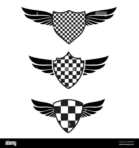 Checkered Flag Shields Set Stock Vector Image And Art Alamy