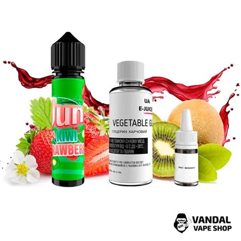 Набір для самозамісу Juni 60 мл 3 мг Kiwi Strawberry 11639 купити за ціною 209 00 грн в