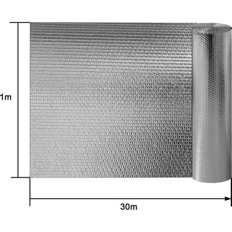 Isolant Thermique à Bulles Aluminium Film Naizy 1m X 30m Blanc