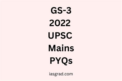 2022 Upsc Cse Mains Gs 3 Pyqs