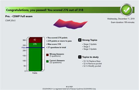 Just Passed The Cswp After Getting About A 100 The First Time R Solidworks