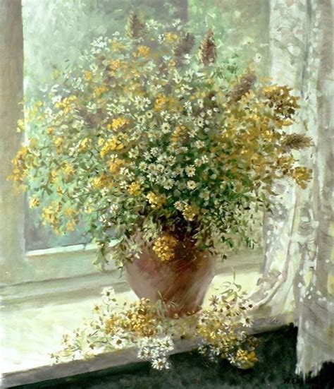 Натюрморт з жовтими та білими квітами