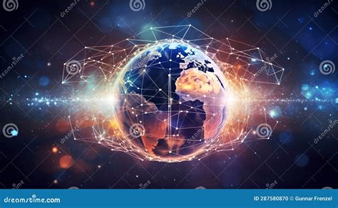 Interconnected World Earth Globe Stock Illustration Illustration Of Worldwide Globalization
