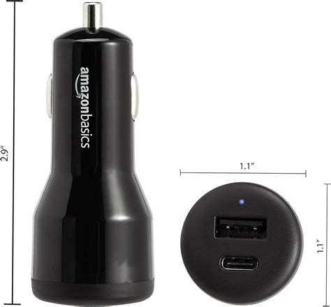 AmazonBasics USB C W With Power Delivery And W USB A Car Charger Without Cable Car Charger W