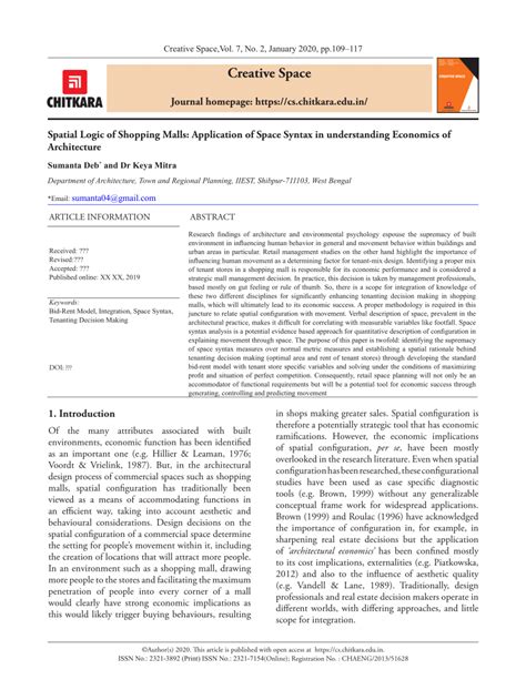 Pdf Spatial Logic Of Shopping Malls Application Of Space Syntax In