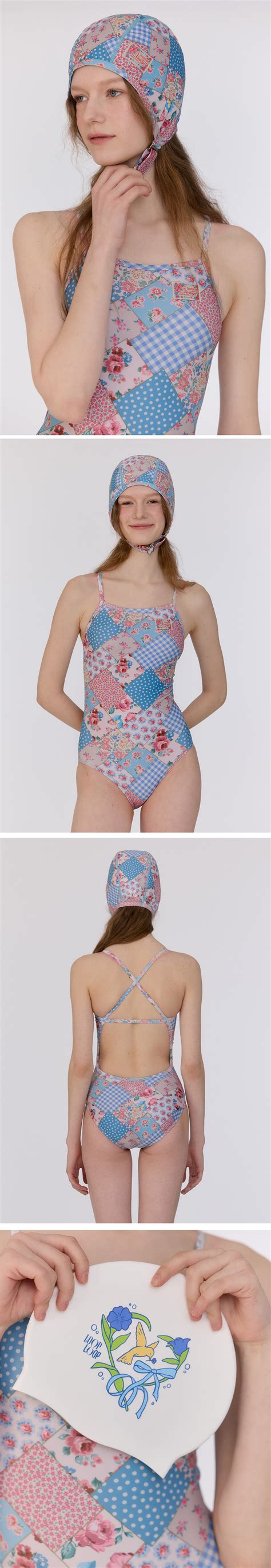 비치 타월 보헤미안 패치워크스카이 블루