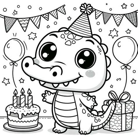Cute Alligator Coloring Page
