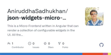 Github Aniruddhasadhukhanjson Widgets Micro Frontend This Is A
