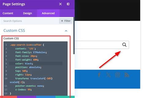 How To Replace Button With Icon In Divi Search Module Wppagebuilders
