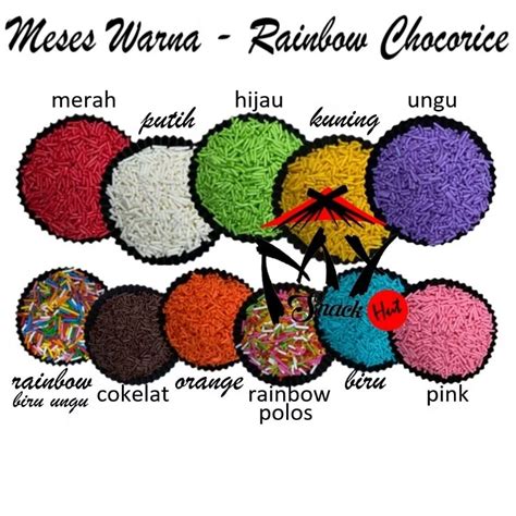 Jual Meses Warna 100gr Mesis Mises Misis Tunggal Enak Warna Warni