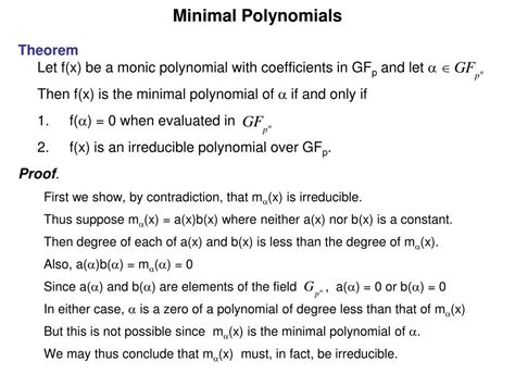 PPT Minimal Polynomials PowerPoint Presentation Free Download ID 5110717