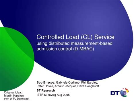 Ppt Controlled Load Service Using Distributed Measurement Based Admission Control Powerpoint