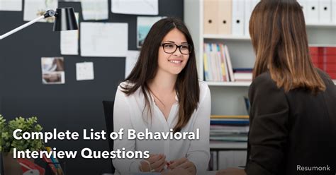 Complete List Of Behavioral Interview Questions Resumonk Blog