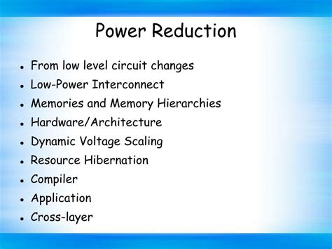 Ppt Power Reduction Techniques For Microprocessor Systems By Timothy