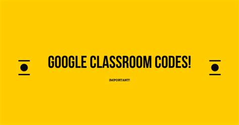 Google Classroom Codes