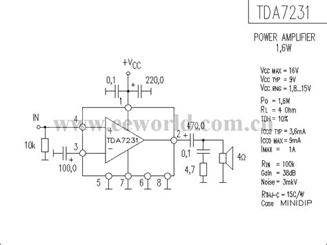 Tda7231功放电路电路图电子工程世界