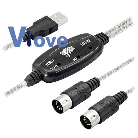 Usb Midi Cable Adapter Usb Type A Male To Midi Din 5 Pin In Out Cable