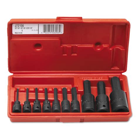 Proto 10 Piece Hex Bit Impact Socket Sets 3 8 In 1 2 In 6 Point